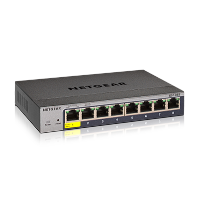 GS108Tv3 | 8-Port Gigabit Ethernet Smart Switch with Cloud Management