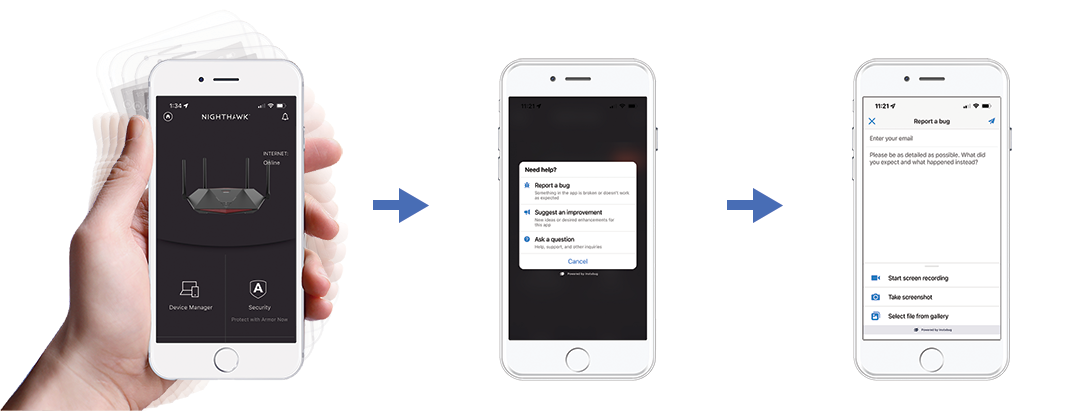 How do I submit a bug report or logs from the Nighthawk or Orbi app ...