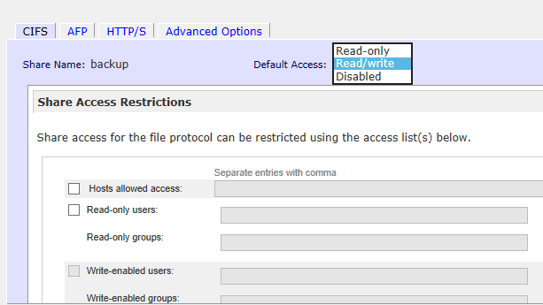 How to set ReadyNAS Share Access (RAIDiator 4.x) - NETGEAR Support