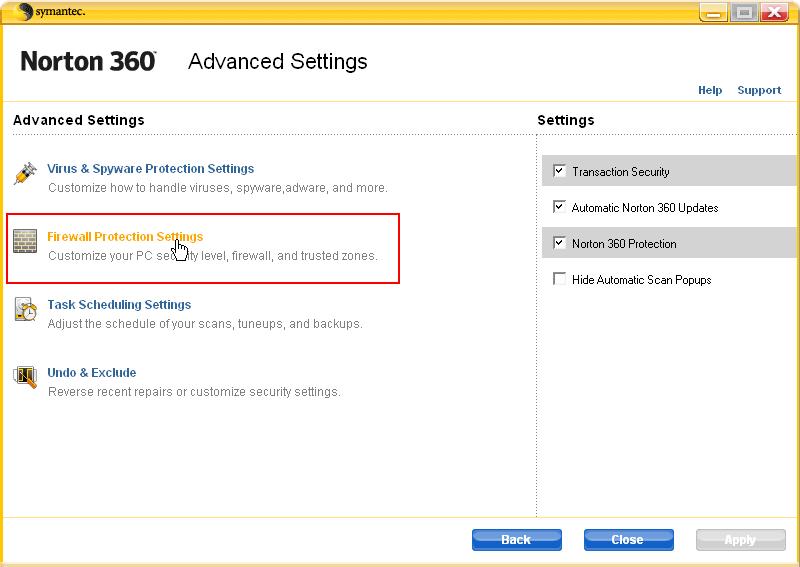 How to disable the Norton 360 Security firewall | Answer | NETGEAR Support