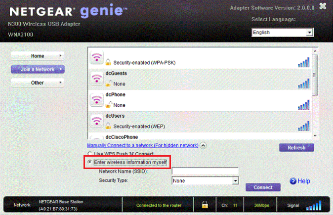 Connecting to the internet using the WNA3100 USB wireless adapter and ...