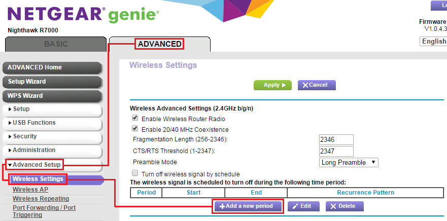 How do I set up the wireless schedule on my Nighthawk router? | Answer | NETGEAR Support