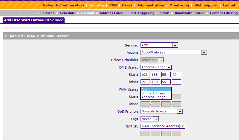 Enabling DMZ on a ProSAFE/ProSECURE router - NETGEAR Support