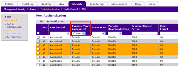How do I enable dynamic VLAN assignment on smart switch models GS516TP ...