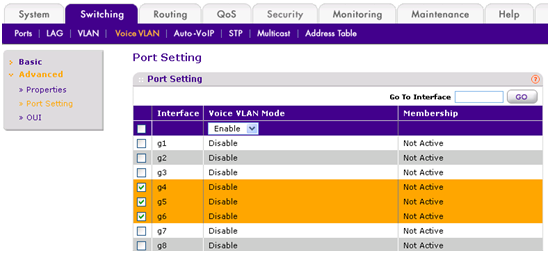 How do I enable the voice VLAN on smart switch models GS516TP, GS728TP ...