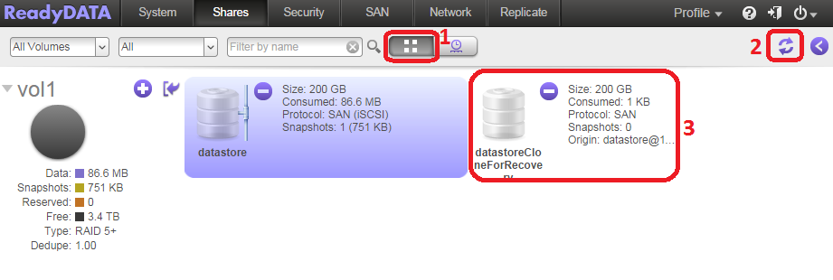 ReadyDATA: Restoring data from a snapshot of an iSCSI LUN - NETGEAR Support