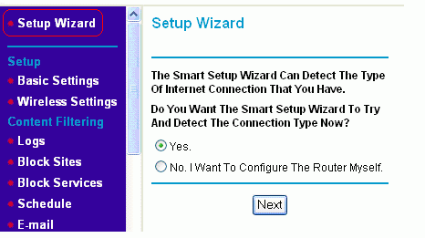 Router Installation (NETGEAR Smart Wizard router med ethernet WAN port ...