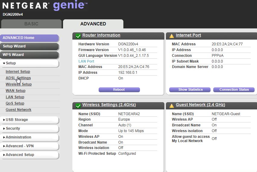 Configurare l' ADSL Fastweb utilizzando un modem/router NETGEAR con ...