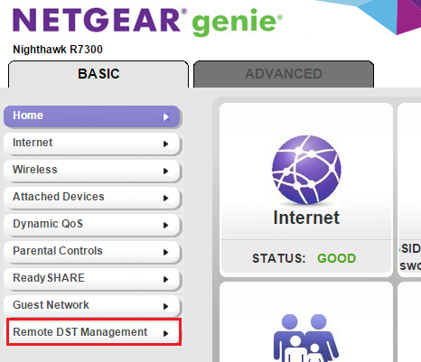 How do I update my DST adapter settings using the DTS router web ...