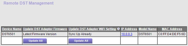 How do I update my DST adapter settings using the DTS router web ...
