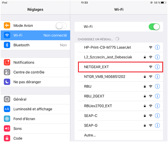 Configurer le répéteur WN3000rp en utilisant un iPad: - NETGEAR Support