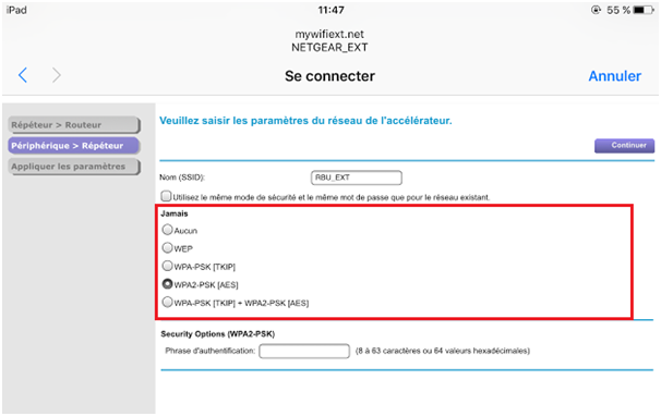 Configurer le répéteur WN3000rp en utilisant un iPad: - NETGEAR Support