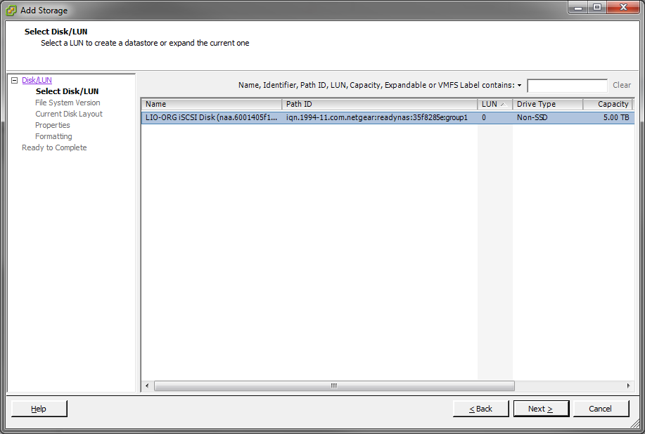 ReadyDATA to ReadyNAS iSCSI Migration (VMware) | Answer | NETGEAR Support