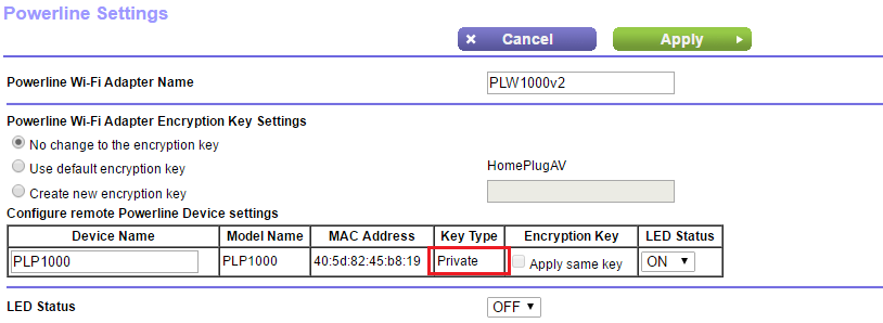Enabling powerline WiFi adapter encryption key - NETGEAR Support