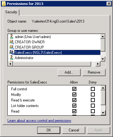 ReadyNAS OS 6: Setting Active Directory folder permissions - NETGEAR ...