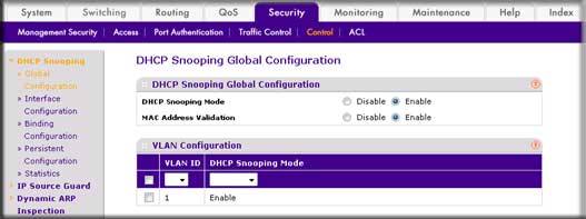 How do I configure Dynamic ARP inspection (DAI) using the web interface ...