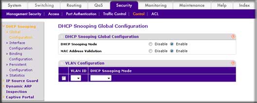 How do I configure Dynamic ARP inspection (DAI) using the web interface ...