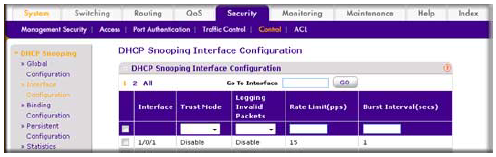 How do I configure Dynamic ARP inspection (DAI) using the web interface ...