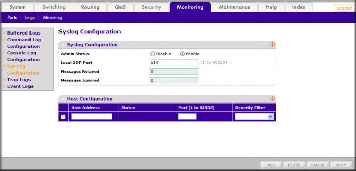How do I show logging using the web interface on my managed switch ...