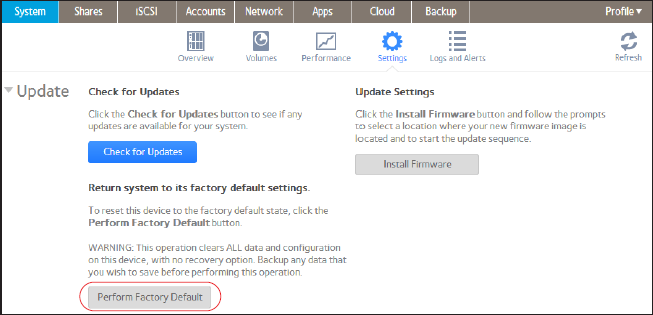 How do I reset the firmware on my ReadyNAS OS 6 storage system to ...