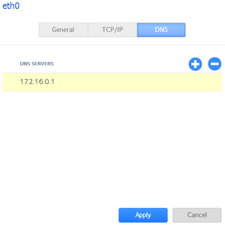How do I configure DNS information for an ethernet interface on my ...
