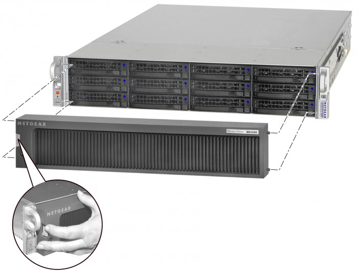 How do I install the front bezel on my ReadyDATA 5200? - NETGEAR Support