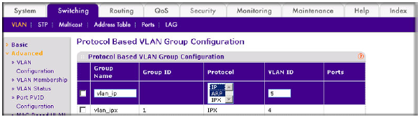 How do I create a protocol-based VLAN using the web interface on my ...