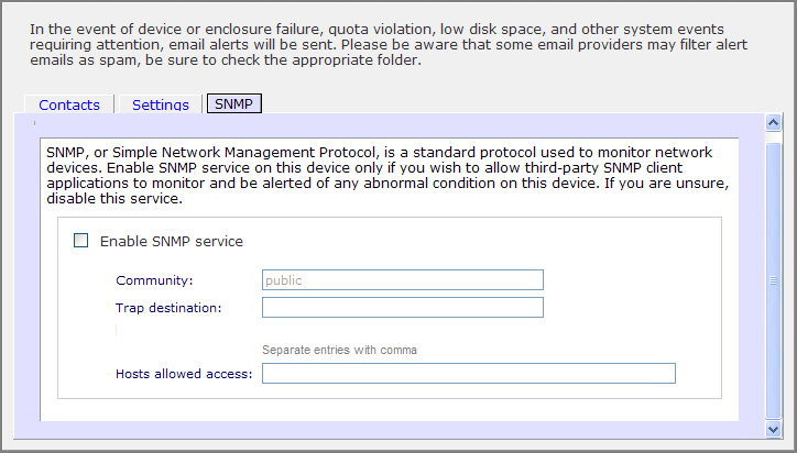 How do I configure SNMP settings on my ReadyNAS 1500, 2100, 3100, 3200 ...