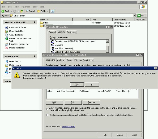 Setting up Active Directory folder permissions on RAIDiator 4.2 ...